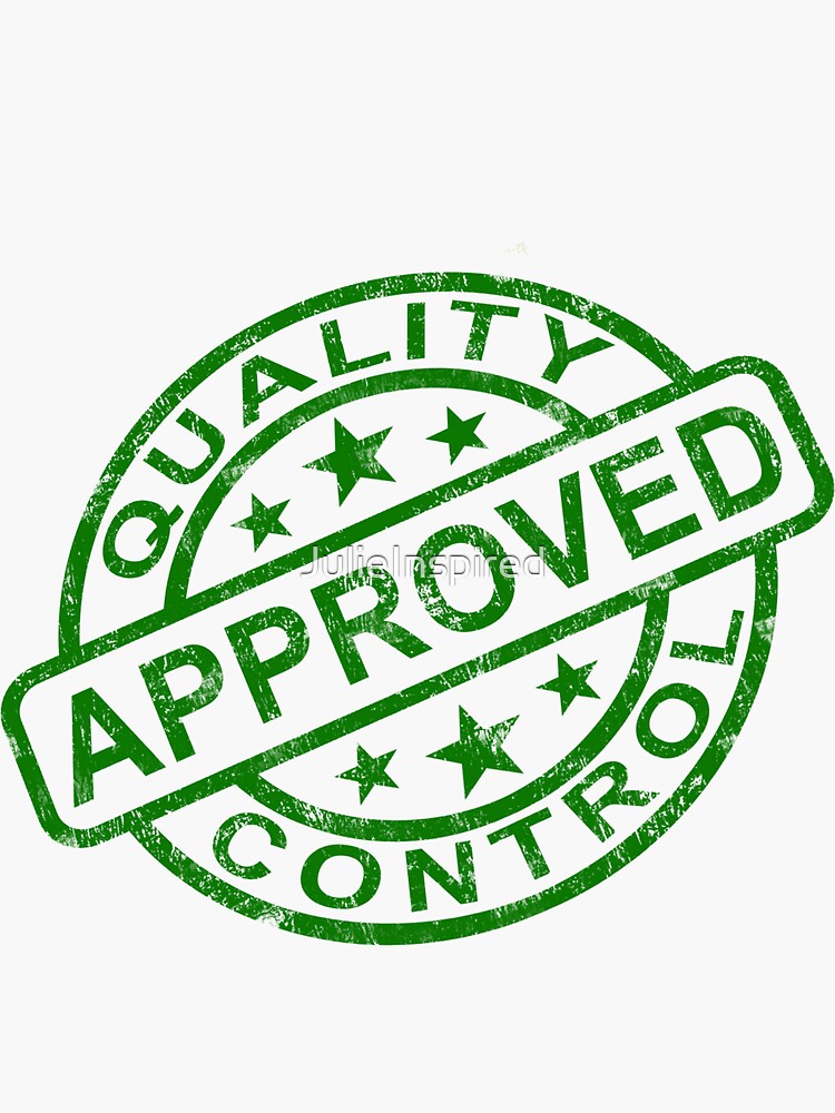 "Quality Control Approved Typography" Sticker for Sale by JulieInspired ...