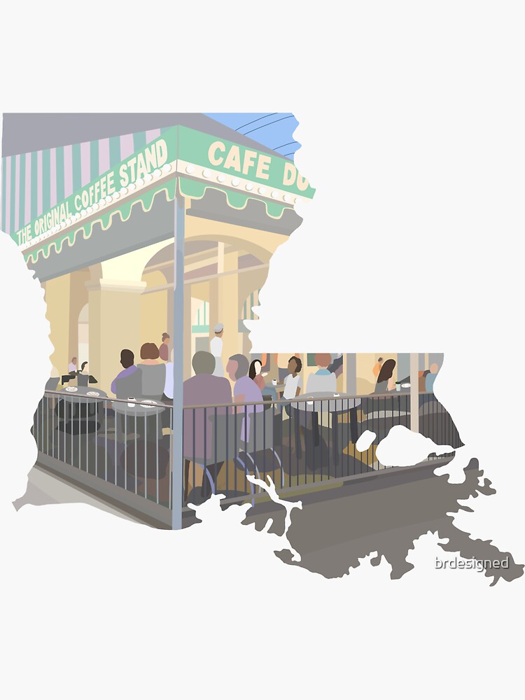 "Cafe Du Monde - Louisiana art" Sticker for Sale by brdesigned | Redbubble