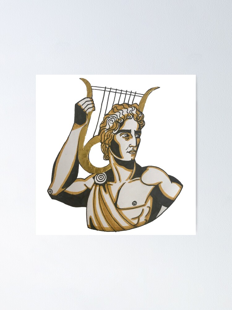 "Apollo Greek mythology line art" Poster for Sale by -Andriana- | Redbubble