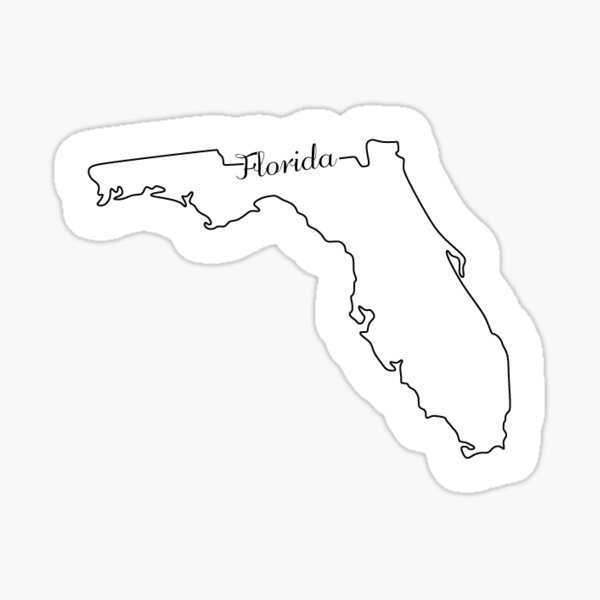 "Florida Outline" Sticker by emilyshieldss | Redbubble