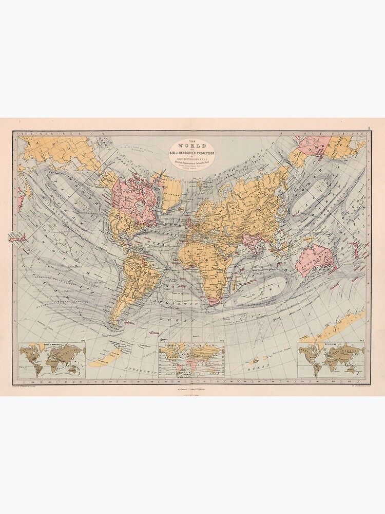 "Vintage Map of the World (1871)" Poster for Sale by BravuraMedia ...