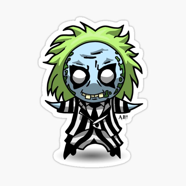 "Chibi Beetlejuice" Sticker for Sale by ajhockham | Redbubble