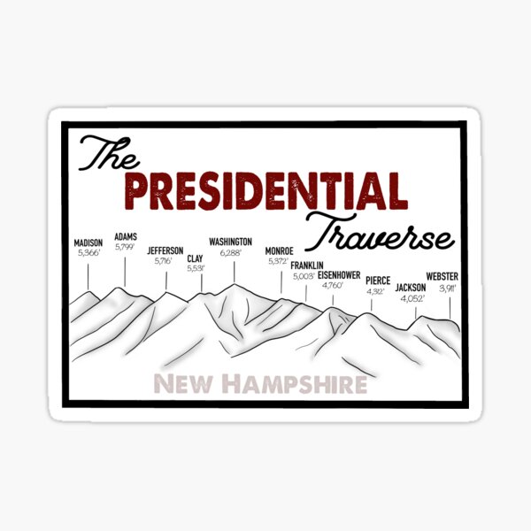 "Presidential traverse Sticker" Sticker for Sale by WLDstickers | Redbubble