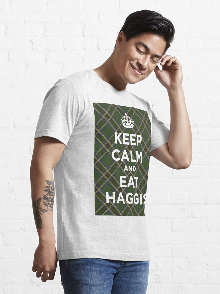 "Keep calm, eat haggis Scottish tartan" T-shirt for Sale by GreenSpeed ...