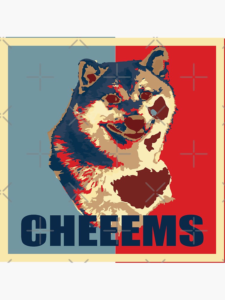 "Cheems dog in hope poster campaign" Sticker for Sale by violetcho ...