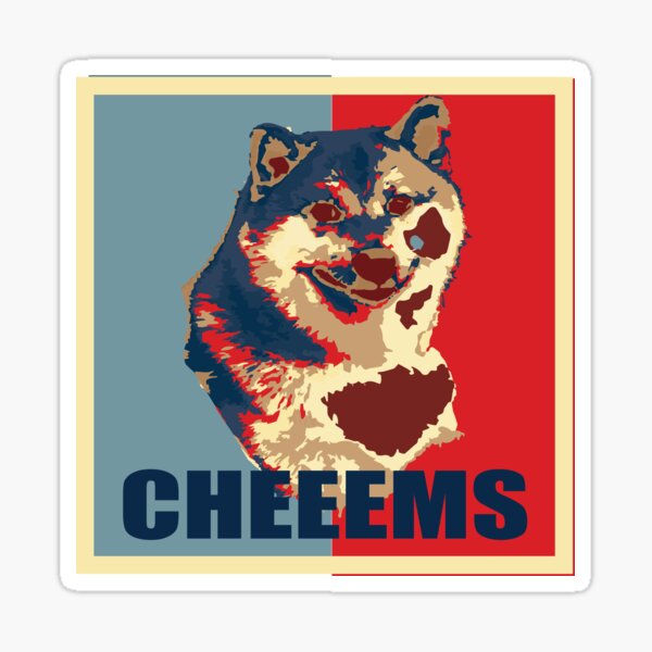 "Cheems dog in hope poster campaign" Sticker for Sale by violetcho ...