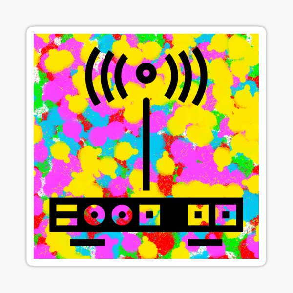 "WiFi Router Pop Colour/Color Tie Dye Background Cool" Sticker for Sale ...