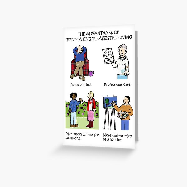 "Advantages of Moving to Assisted Living Cartoon Humor" Greeting Card ...