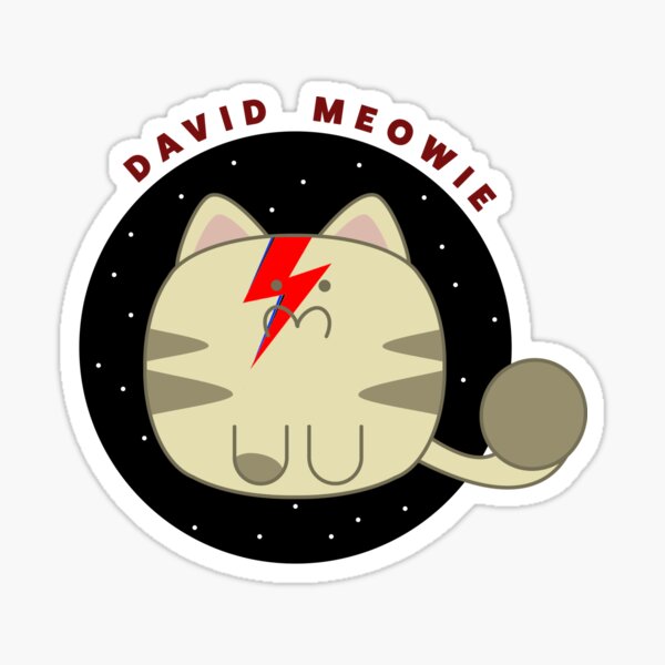 "David Meowie - Bowie Starman cat" Sticker for Sale by Jamiecsmith1986 ...