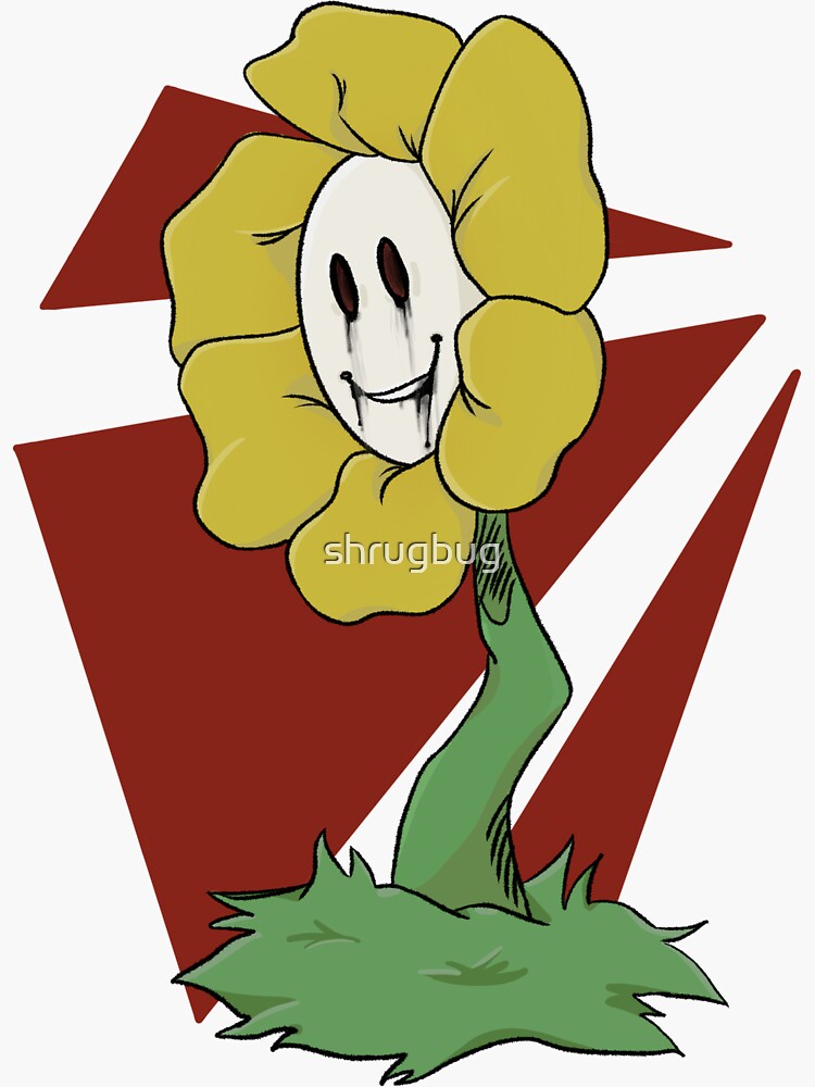 "Flowey the Flower" Sticker for Sale by shrugbug | Redbubble
