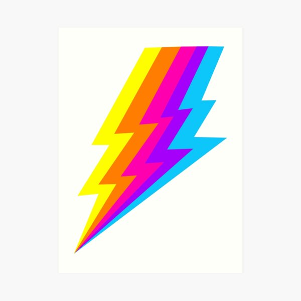 "Neon Rainbow lightning bolt 2" Art Print for Sale by dddesignsnj ...