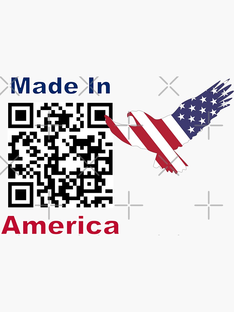 Pegatina «Código QR hecho en América con Flying Bald Eagle» de ...