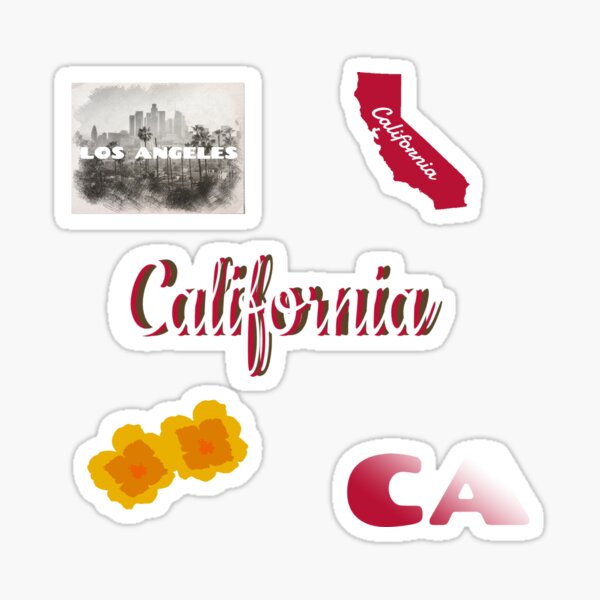 "California sticker pack" Sticker for Sale by xxreddustxx | Redbubble
