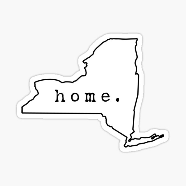 "New York State Outline Home" Sticker for Sale by amcdesigns | Redbubble