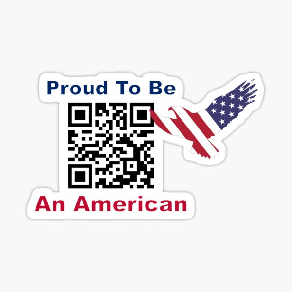 "Proud To Be An American QR Code with Flying Bald Eagle" Sticker by ...