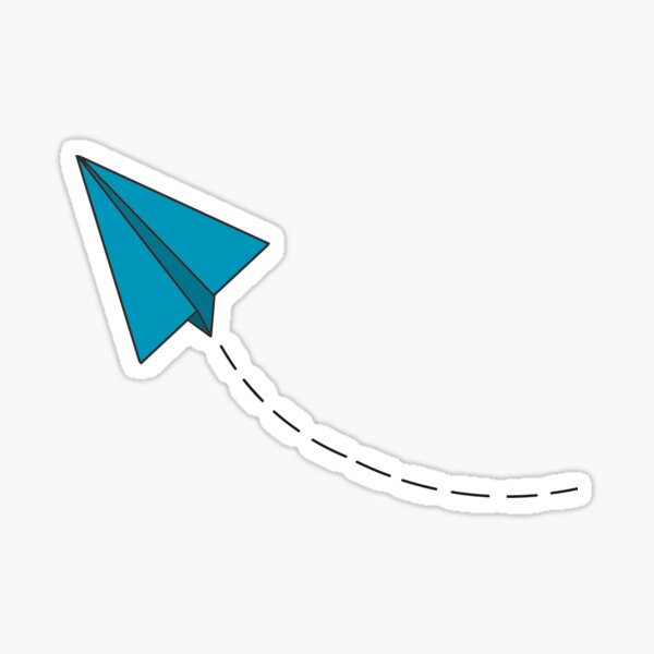 "Blue paper airplane " Sticker for Sale by hjoy11 | Redbubble