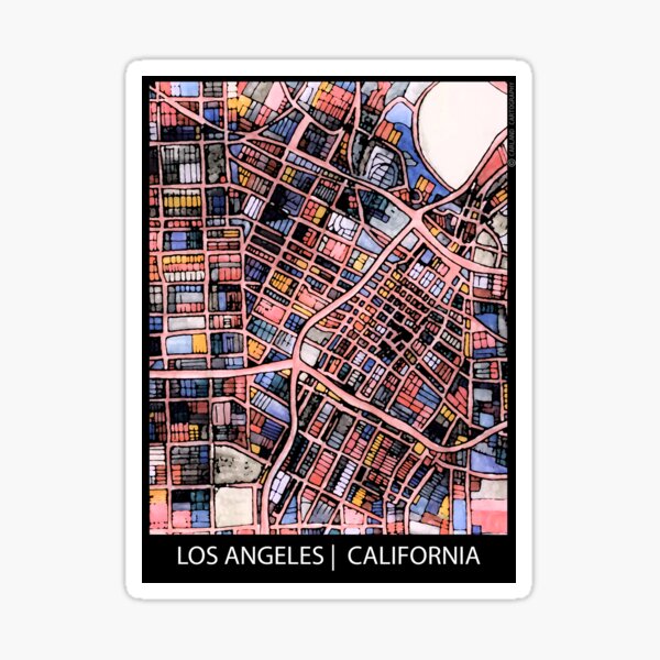 "Los Angeles, CA" Sticker for Sale by abstractmaps | Redbubble