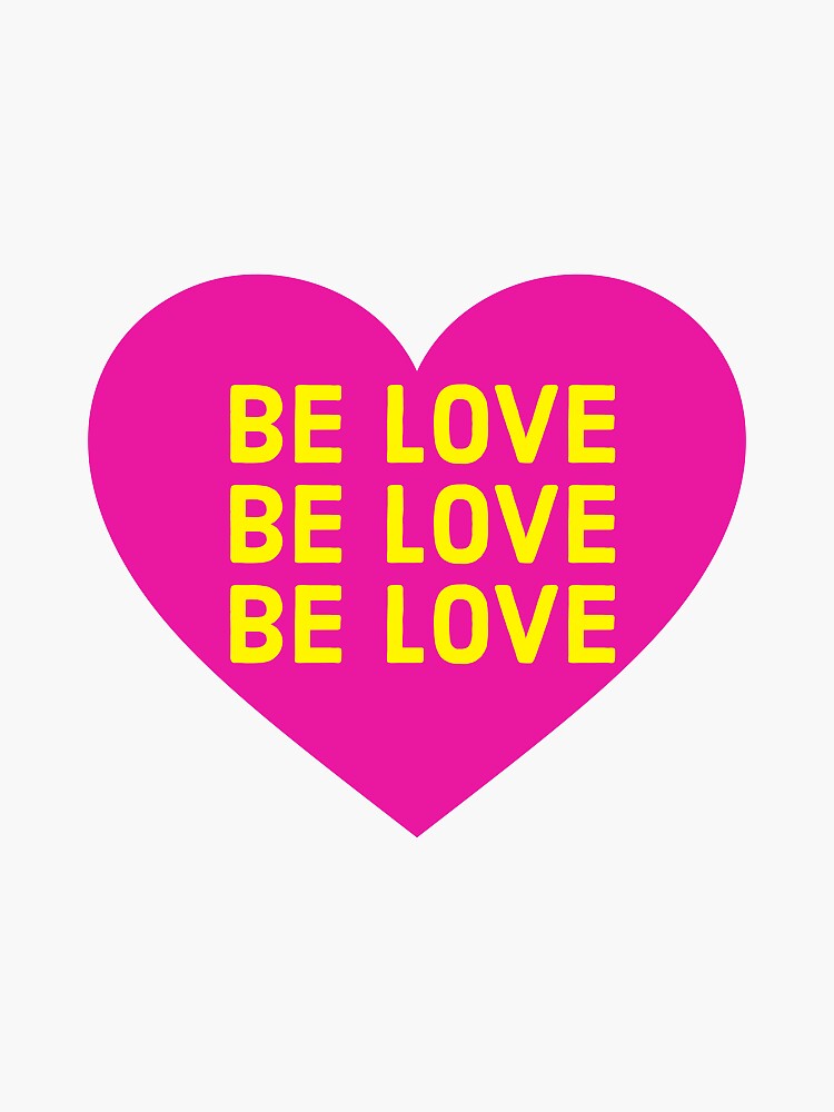 "be love neon heart" Sticker by madebyamanda | Redbubble