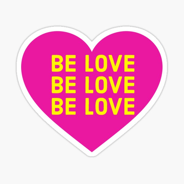 "be love neon heart" Sticker by madebyamanda | Redbubble