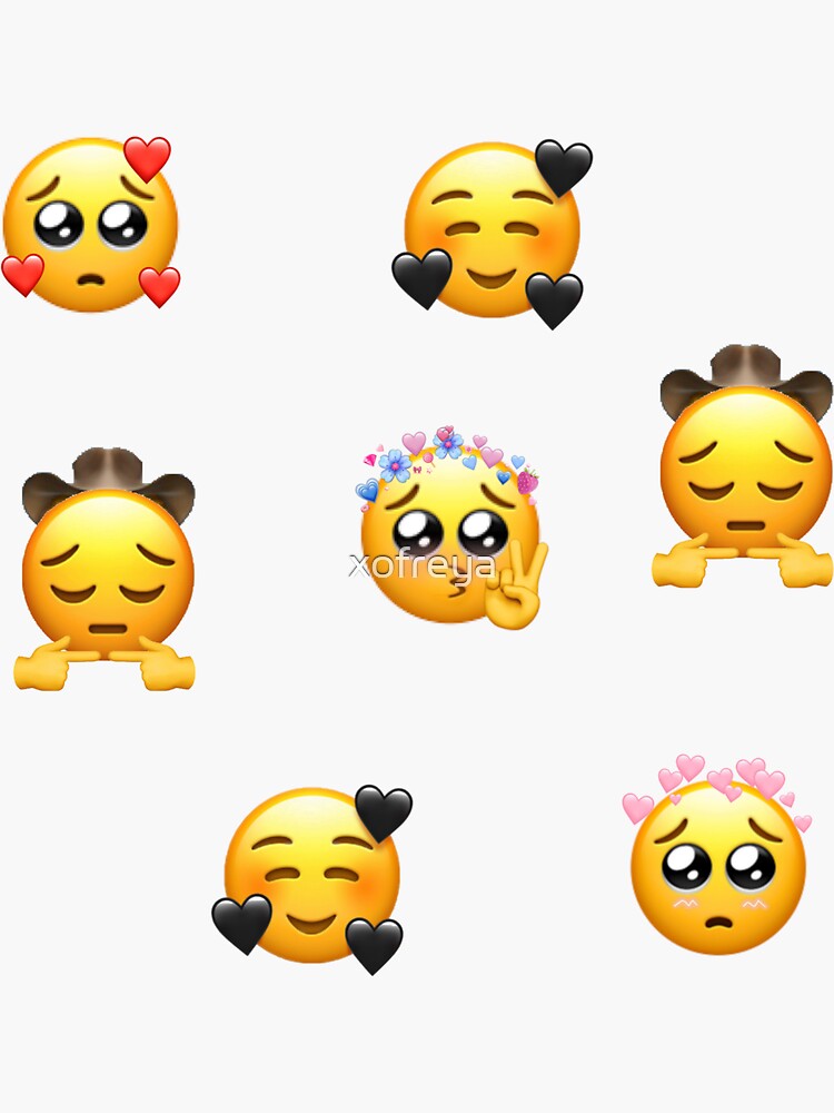 "cute emoji sticker pack" Sticker for Sale by xofreya | Redbubble