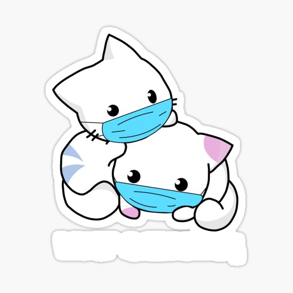"wear a meowsk cute kitties face mask" Sticker for Sale by Raghadint ...