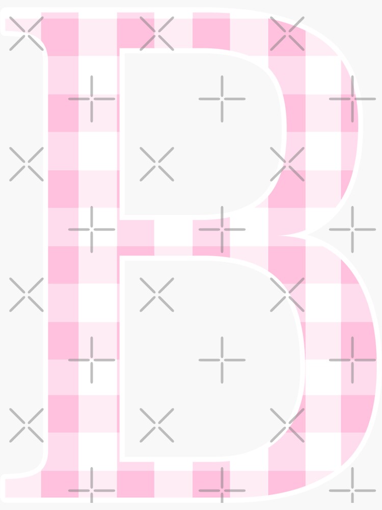 "The Letter Beta - Monogram in Pink and White Gingham" Sticker by ...