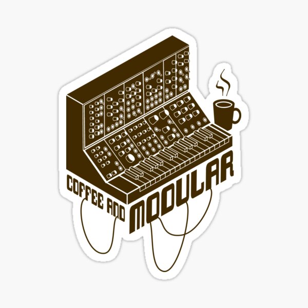 "Coffee and Modular Synthesizer for Musician" Sticker for Sale by ...