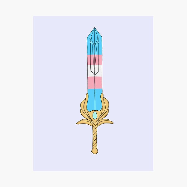"She-Ra PRIDE Sword Trans" Photographic Print by HorseHeadArtz | Redbubble