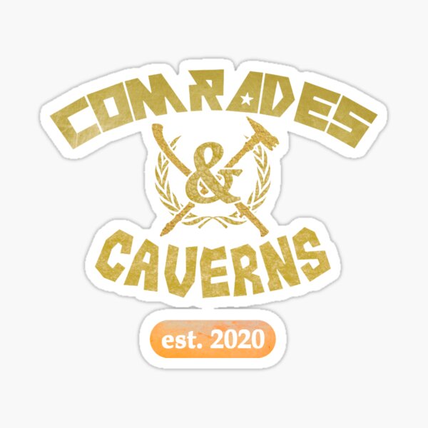 "Comrades & Caverns Athletic" Sticker for Sale by spicycurrybread ...