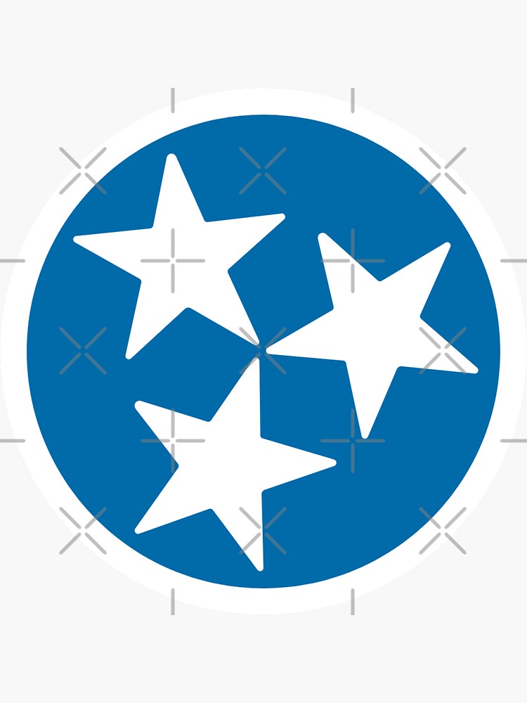 "Blue & White Tri-Star" Sticker for Sale by tennessee-carly | Redbubble