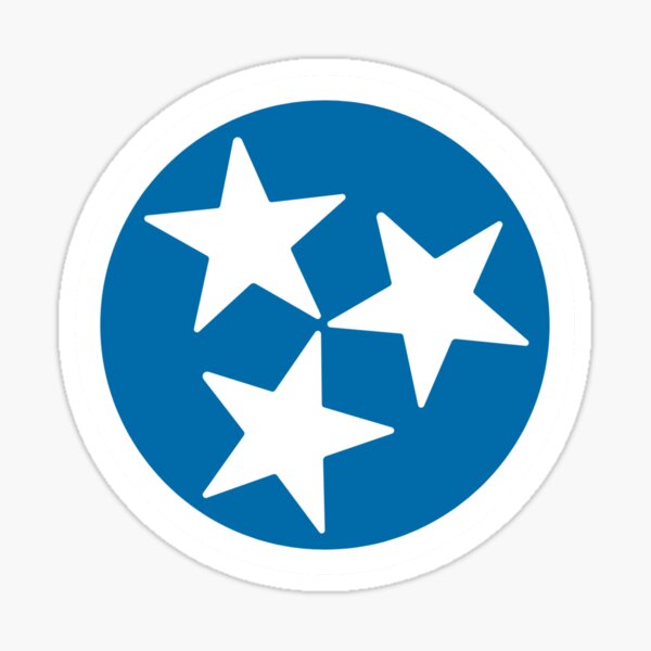 "Blue & White Tri-Star" Sticker for Sale by tennessee-carly | Redbubble
