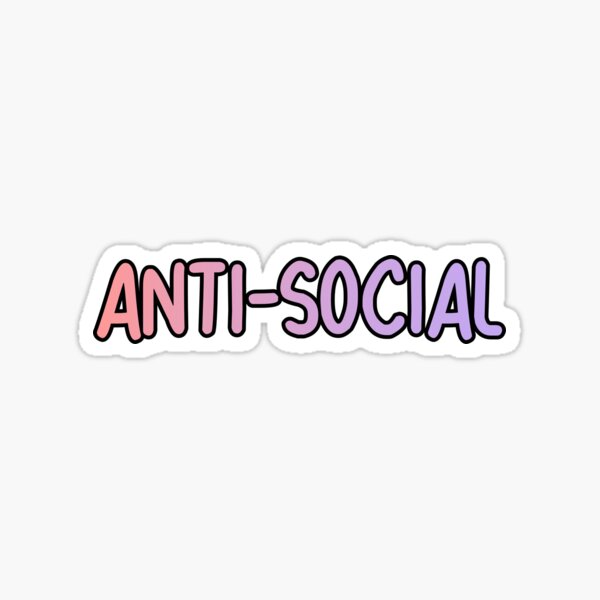 "Anti-Social" Sticker for Sale by cutepixel | Redbubble