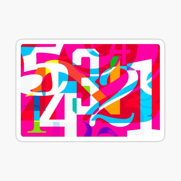 "54321" Sticker by barrycosta | Redbubble