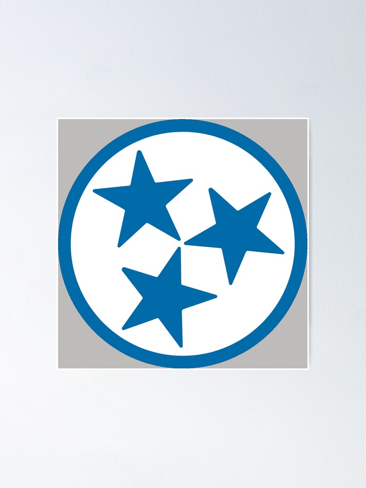 "White & Blue Tri-Star" Poster for Sale by tennessee-carly | Redbubble