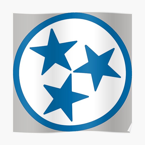 "White & Blue Tri-Star" Poster for Sale by tennessee-carly | Redbubble