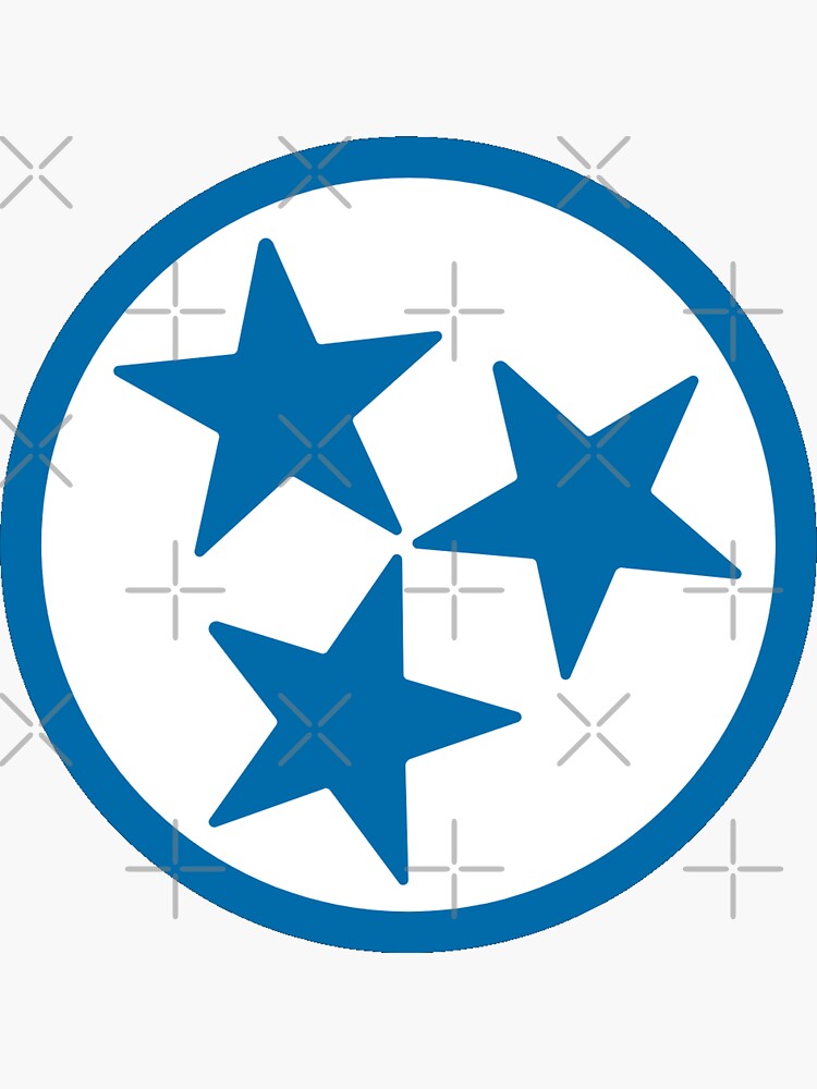 "White & Blue Tri-Star" Sticker for Sale by tennessee-carly | Redbubble