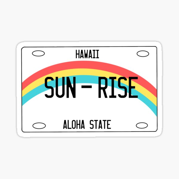 "aesthetic hawaii license plate" Sticker for Sale by abby-g-06 | Redbubble