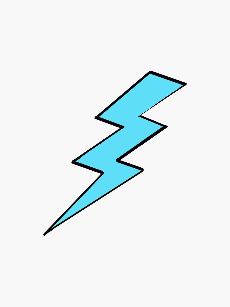 "Blue lightning bolt sticker" Sticker by taccreations | Redbubble