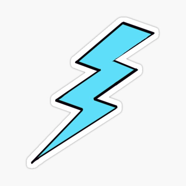"Blue lightning bolt sticker" Sticker by taccreations | Redbubble