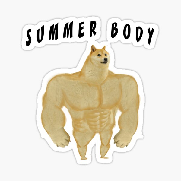 "Summer Body - Swole Doge Meme" Sticker by yeeasp | Redbubble