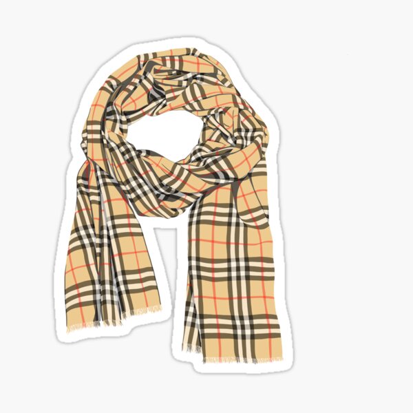 "Beige Plaid Scarf" Sticker for Sale by MaddieGuyton | Redbubble