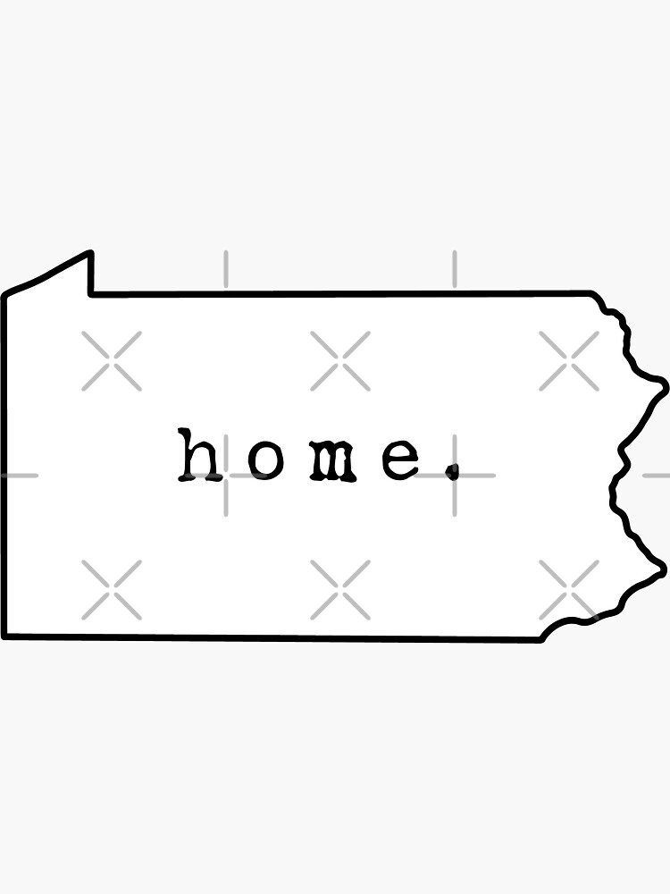 "Pennsylvania State Outline Home" Sticker for Sale by amcdesigns ...