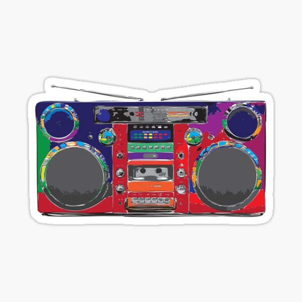 "Boombox" Sticker by drawbey | Redbubble