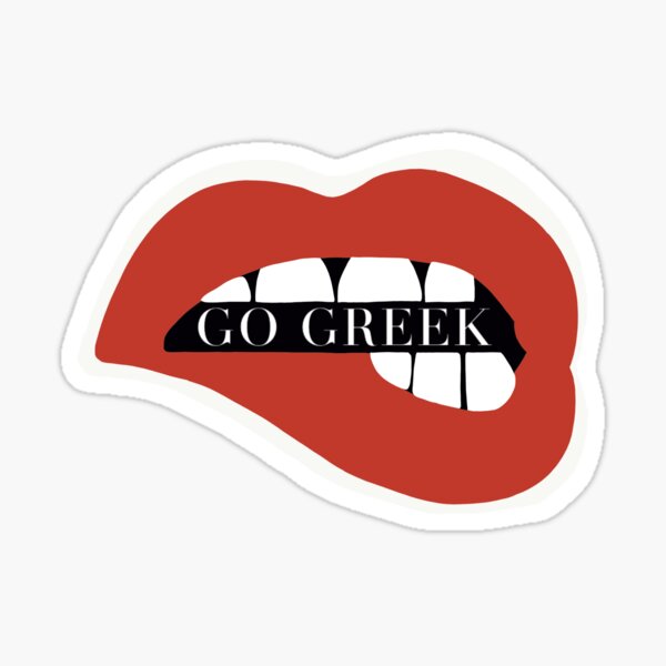 "Go Greek Lips" Sticker by designedbyA | Redbubble