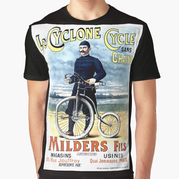 "CYCLONE CYCLE; Vintage Bicycle Advertising Print" Graphic T-Shirt for ...