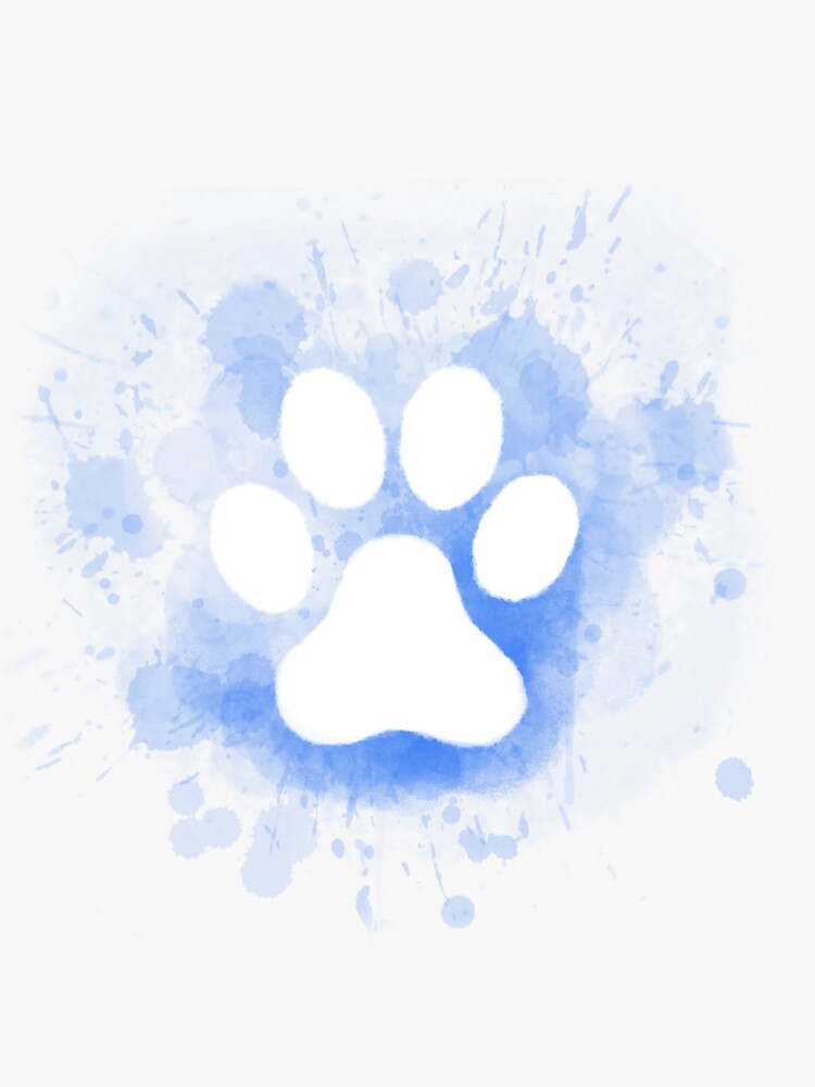 "Blue Dog Paw" Sticker by TintedPapers | Redbubble
