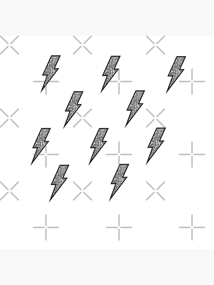 "silver glitter lightning bolt pack" Poster by KarenCashel | Redbubble