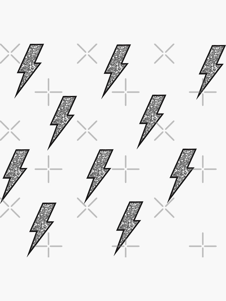 "silver glitter lightning bolt pack" Sticker for Sale by KarenCashel ...