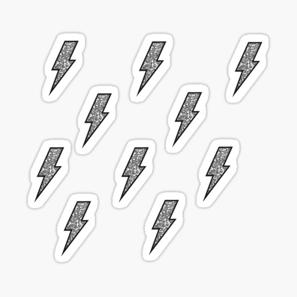 "silver glitter lightning bolt pack" Sticker for Sale by KarenCashel ...
