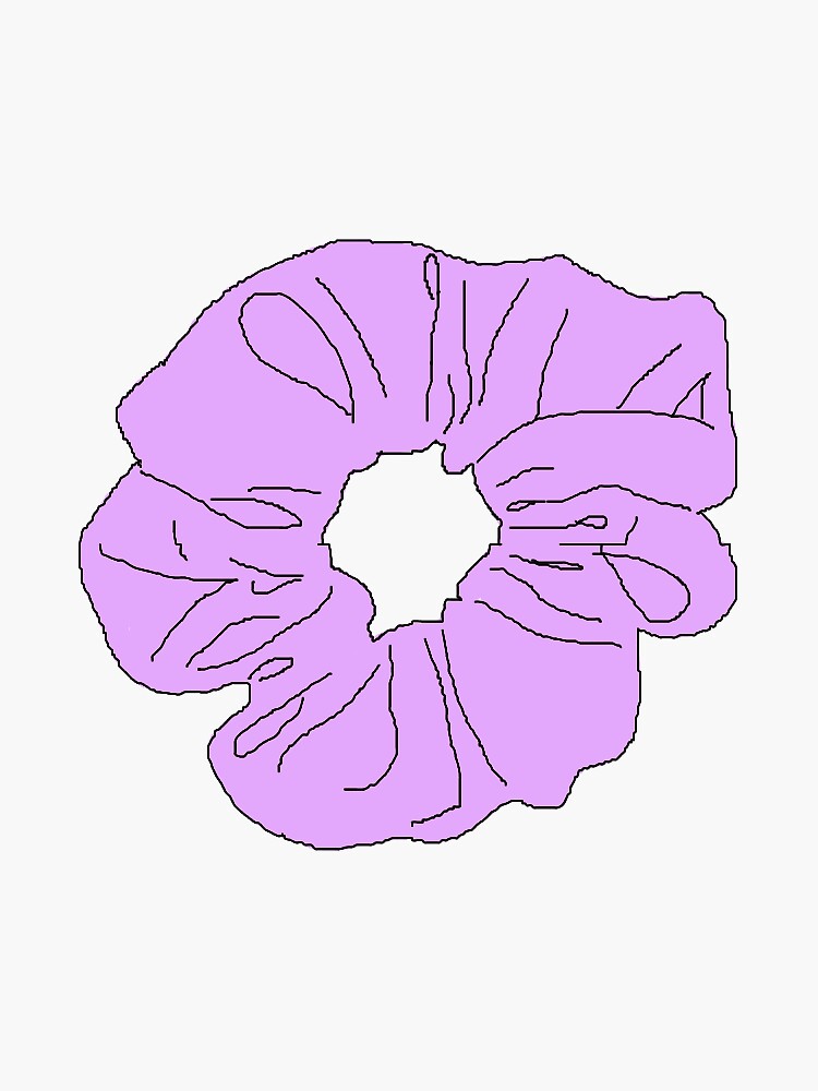 "purple scrunchie" Sticker for Sale by shansstickers | Redbubble